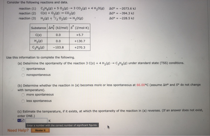 Solved Consider the following reactions and data. reaction | Chegg.com