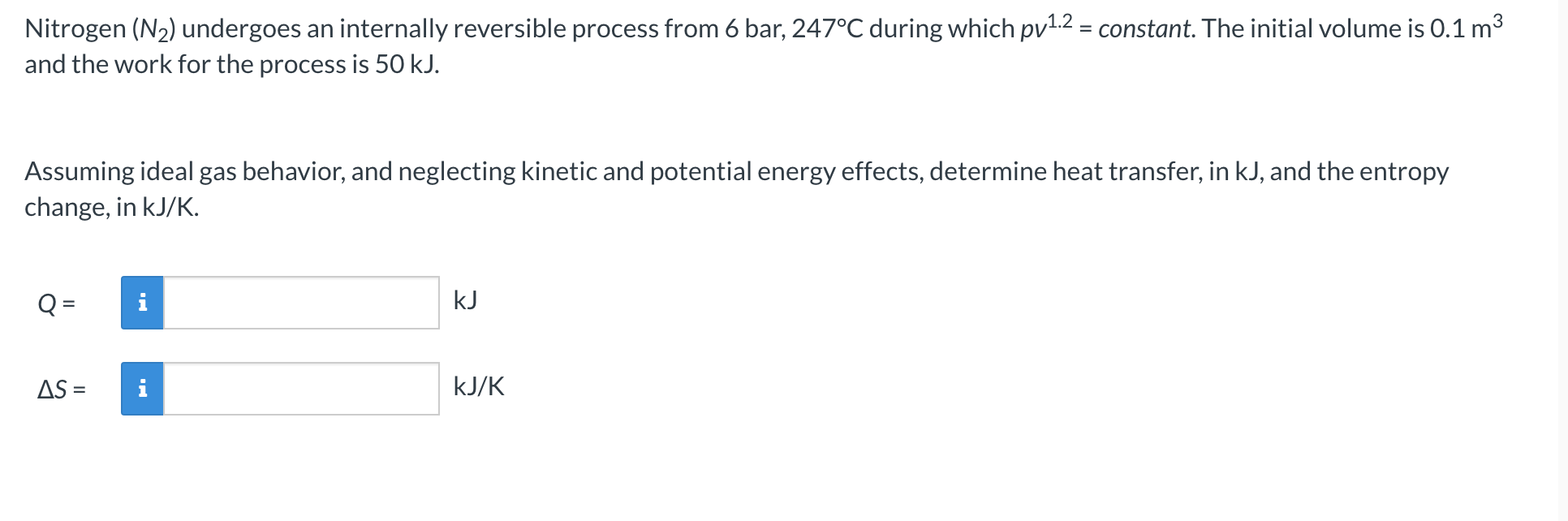 Solved Nitrogen (N2) undergoes an internally reversible | Chegg.com