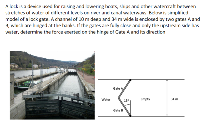 Solved A lock is a device used for raising and lowering | Chegg.com