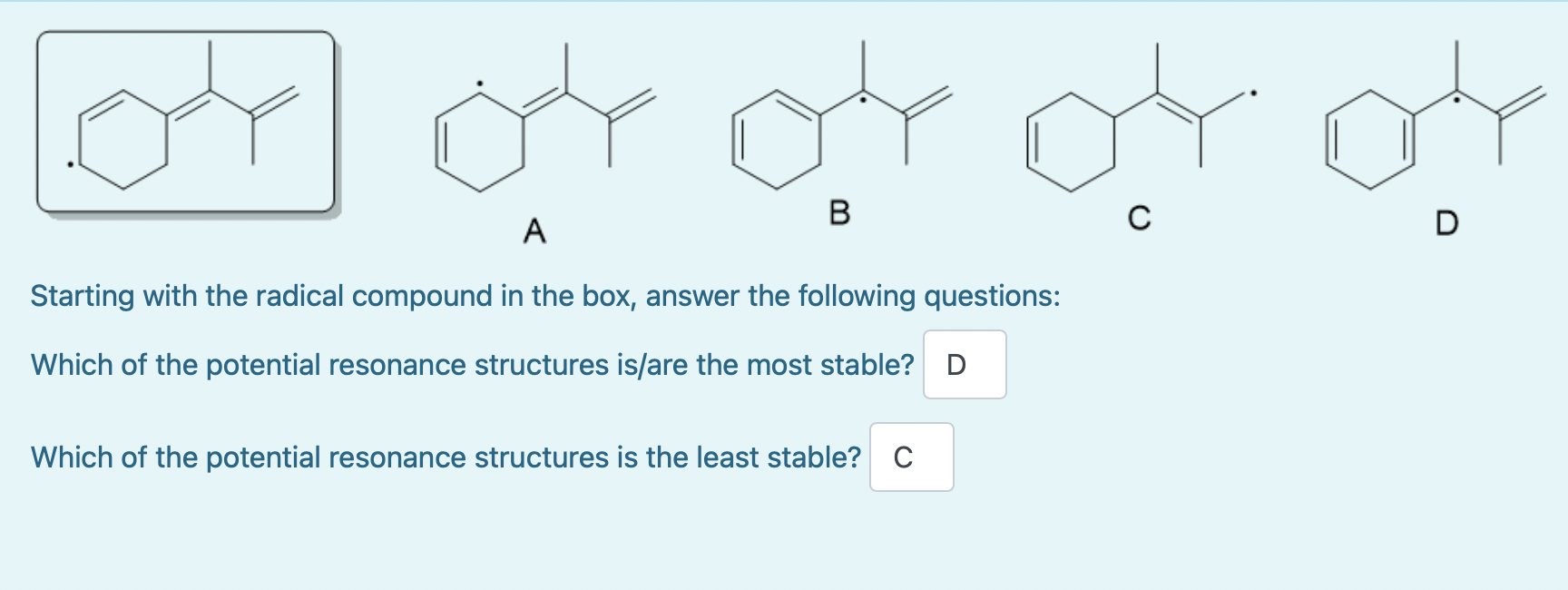 Solved Starting with the radical compound in the box, answer | Chegg.com Solved Starting with the radical compound in the box, answer | Chegg.com