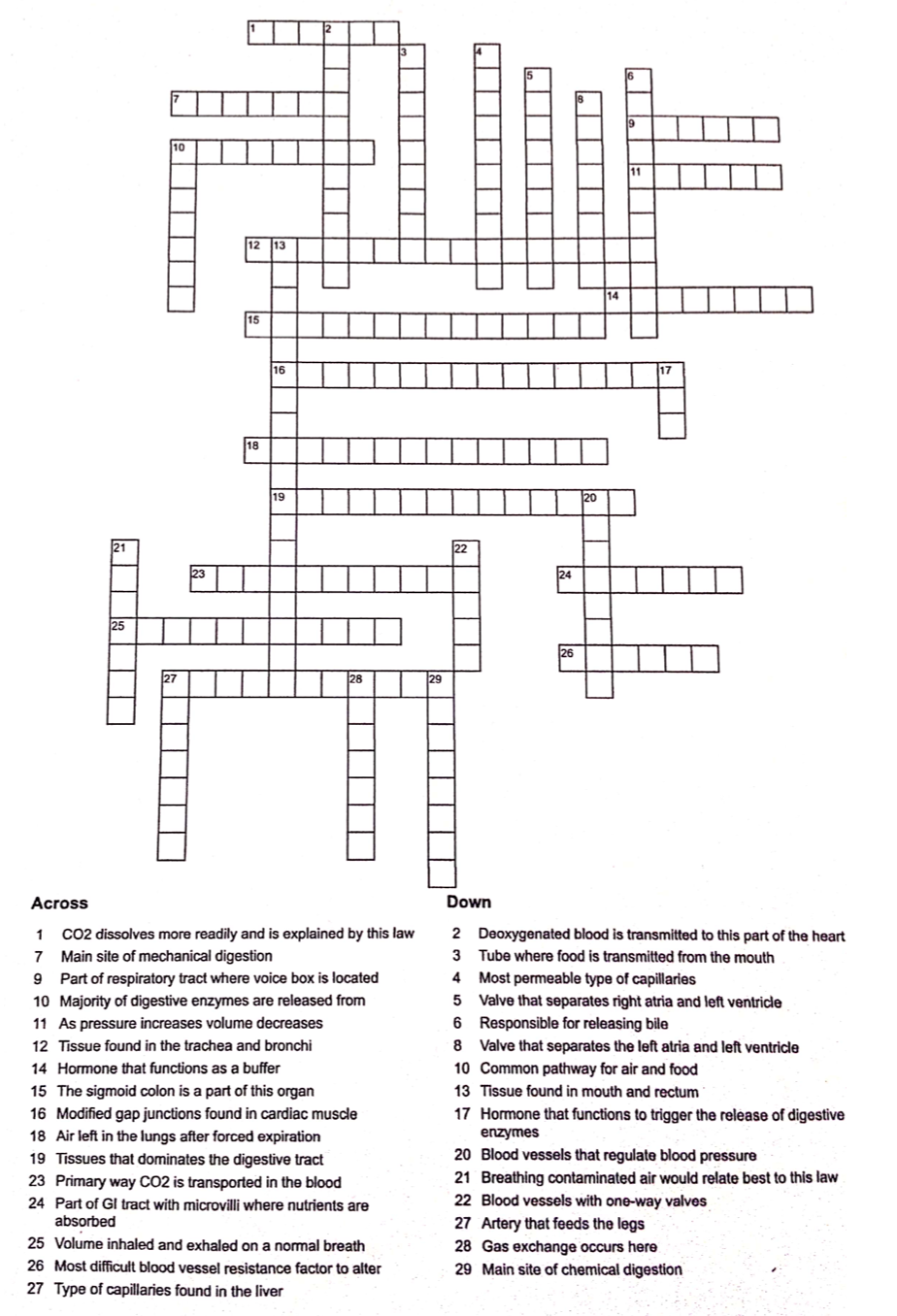 Solved Across Down 1 CO2 dissolves more readily and is | Chegg.com