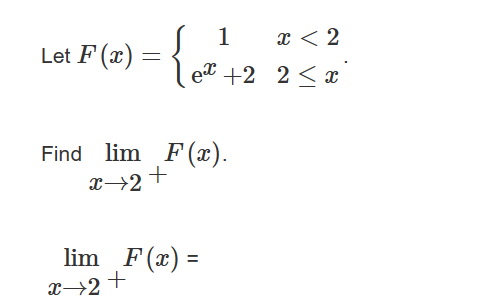 Solved Let F(x)={1ex+2x