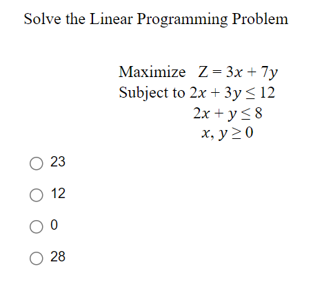 Solved Solve the Linear Programming Problem ﻿Maximize | Chegg.com