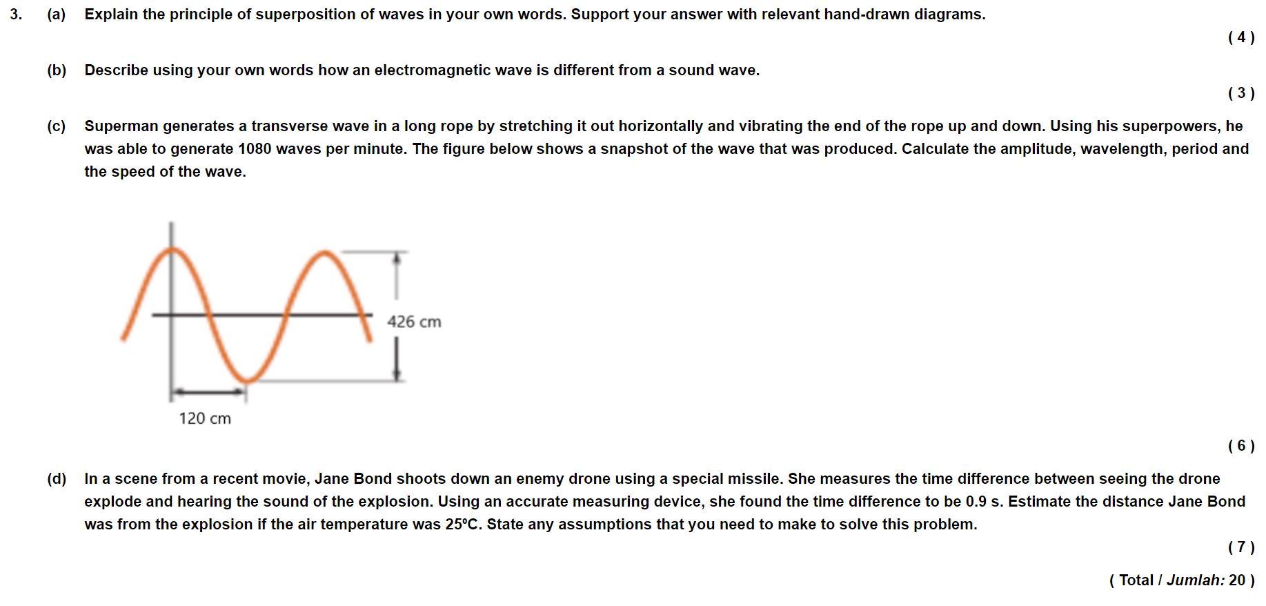 Solved (a) Explain the principle of superposition of waves | Chegg.com