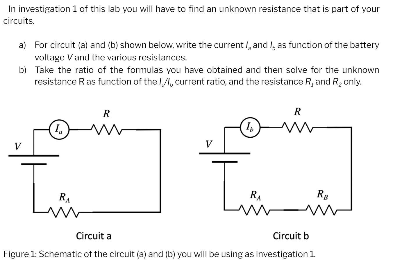 Solved In investigation 1 of this lab you will have to find | Chegg.com