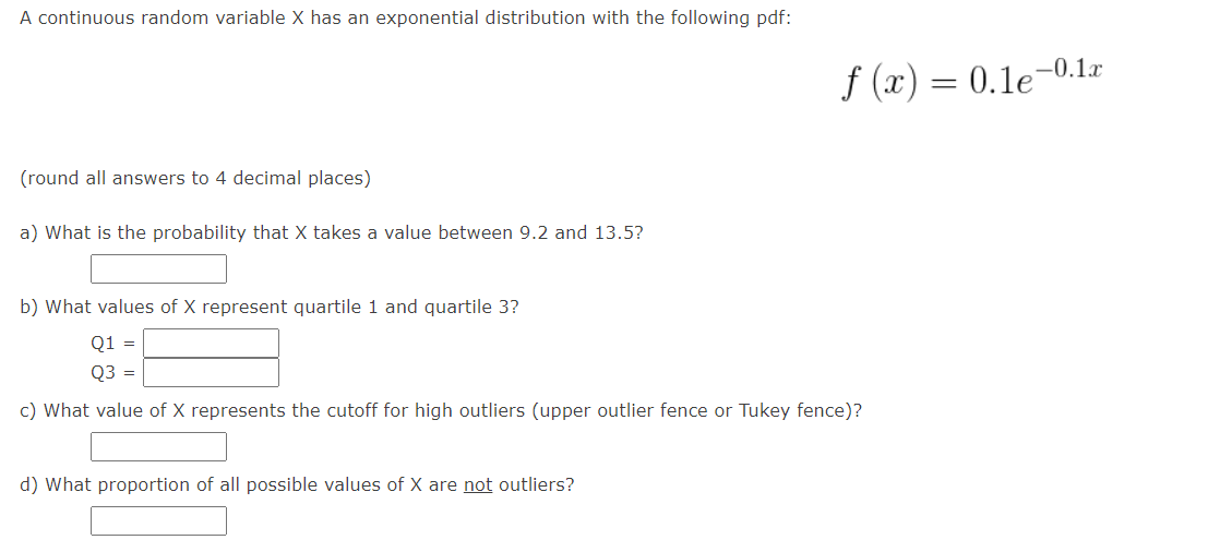 Solved A continuous random variable X has an exponential | Chegg.com