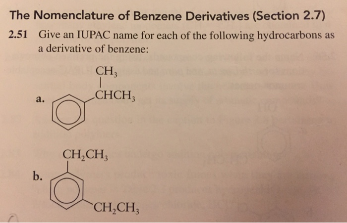 Solved The Nomenclature of Benzene Derivatives (Section 2.7) | Chegg.com