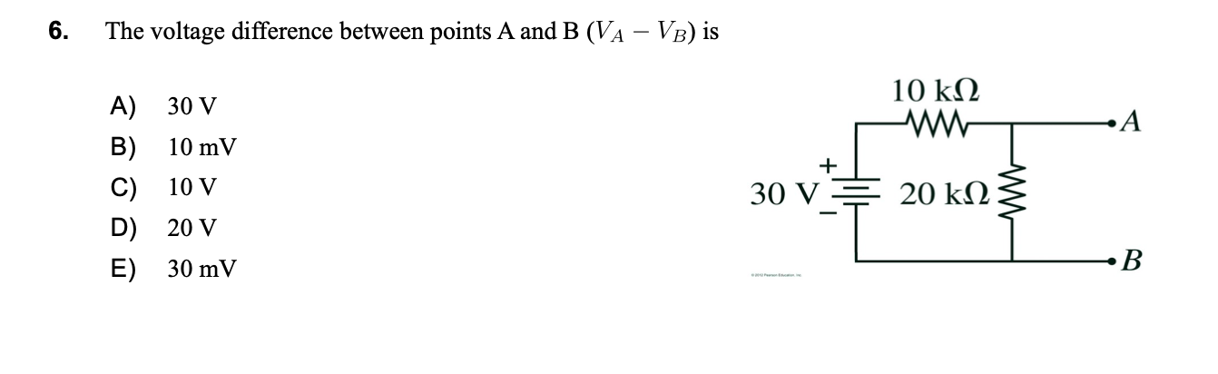 Solved 6. The voltage difference between points A and | Chegg.com