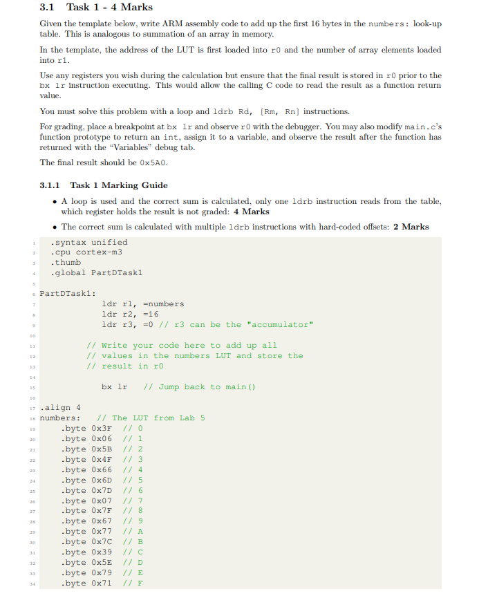3.1 Task 1 - 4 Marks Given the template below, write | Chegg.com
