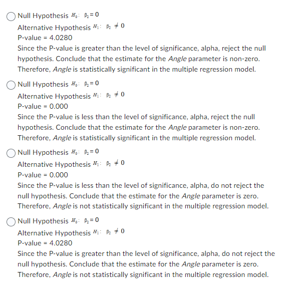 Solved Null Hypothesis H0:β2=0 Alternative Hypothesis | Chegg.com