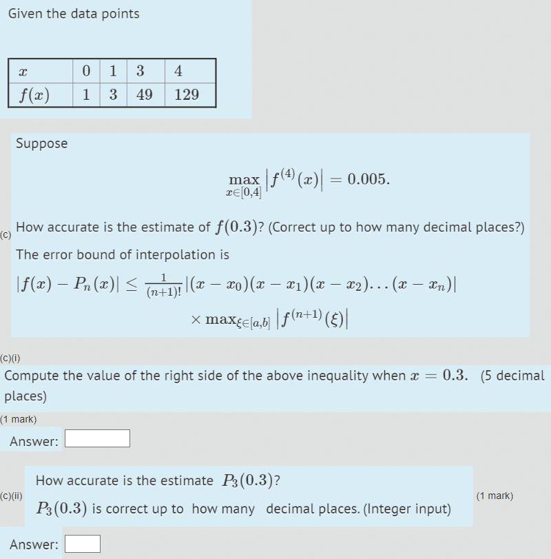 Solved Given the data points Suppose | Chegg.com