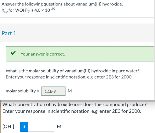 Solved Answer the following questions about vanadium(III) | Chegg.com