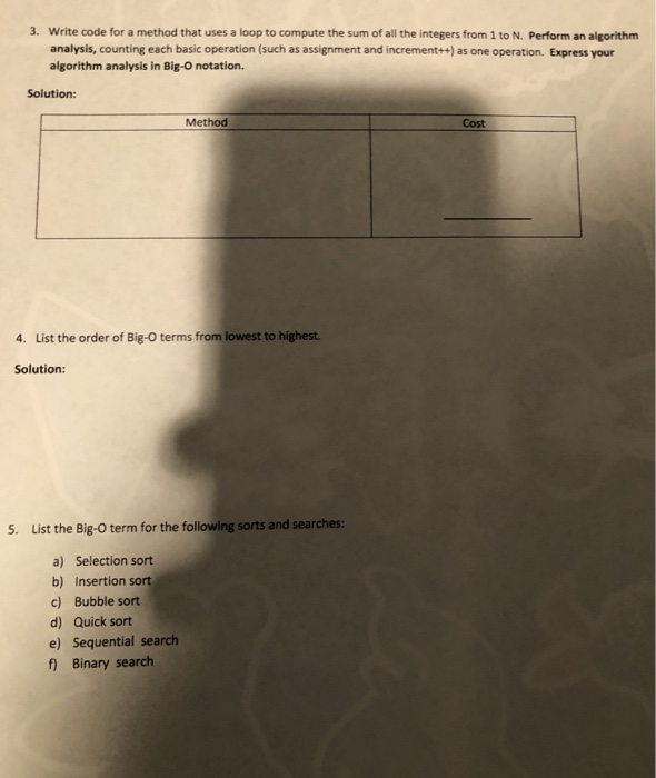 Solved Write Code For A Method That Uses A Loop To Compute