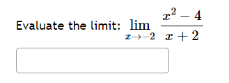 Solved Evaluate the limit: limx→-2x2-4x+2 | Chegg.com