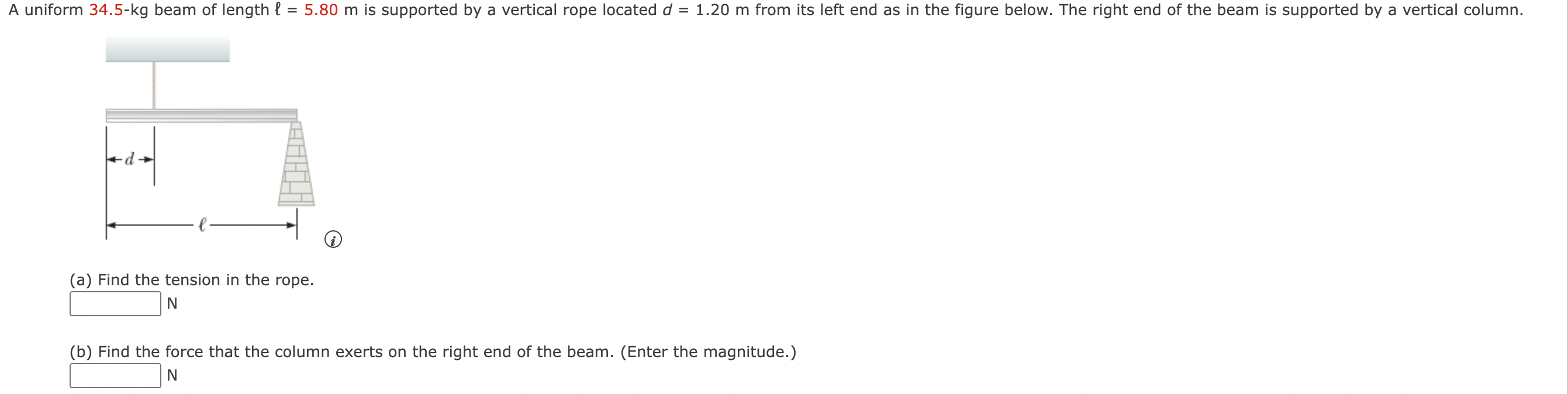 Solved (a) Find the tension in the rope. N (b) Find the | Chegg.com