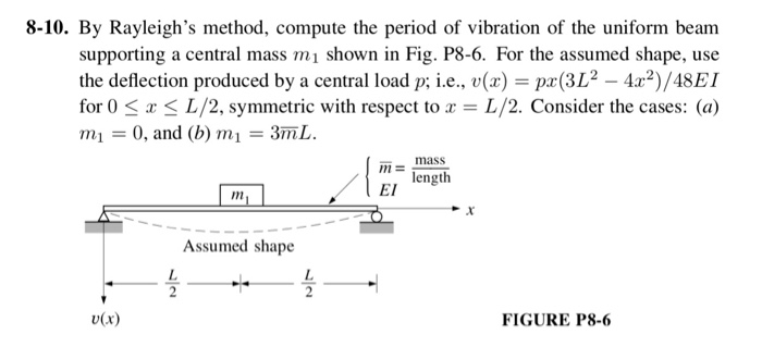 Solved 8-10. By Rayleigh's method, compute the period of | Chegg.com