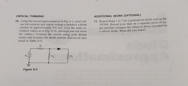 Experiment Diode Approximations In the ideal or first | Chegg.com
