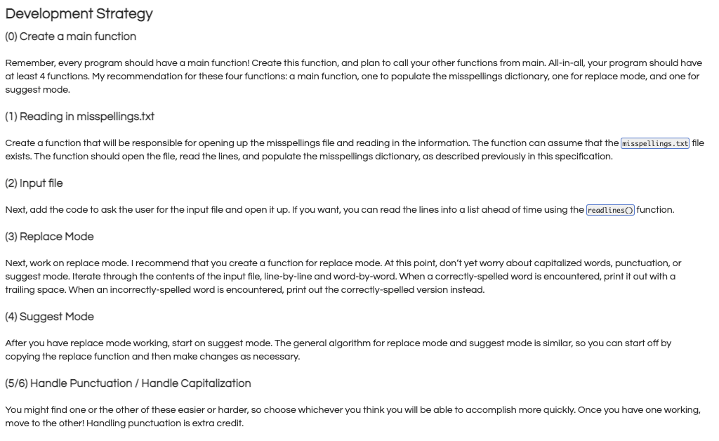 Solved Program behavior The spell checking program should be | Chegg.com