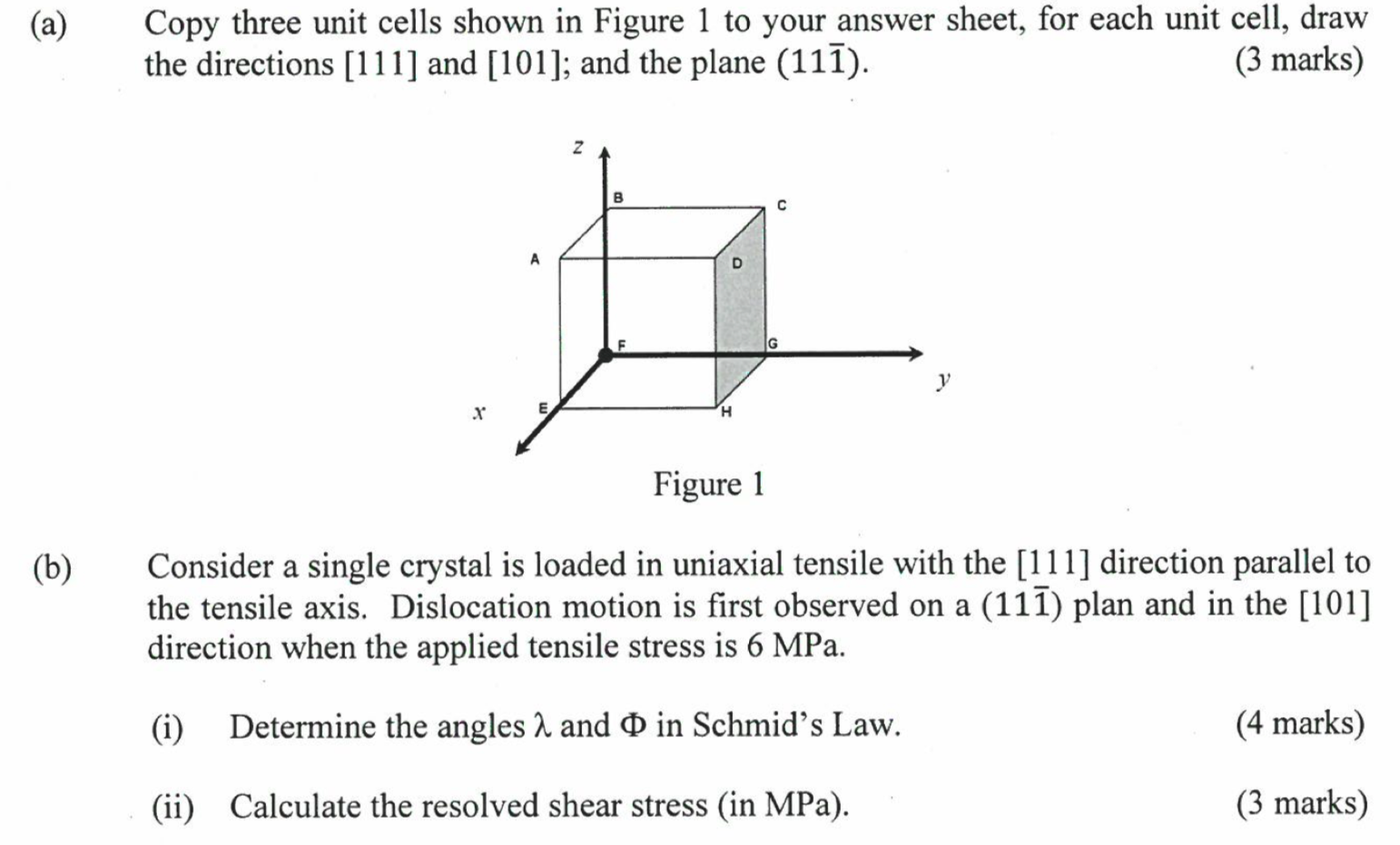 Solved (a) Copy three unit cells shown in Figure 1 to your | Chegg.com