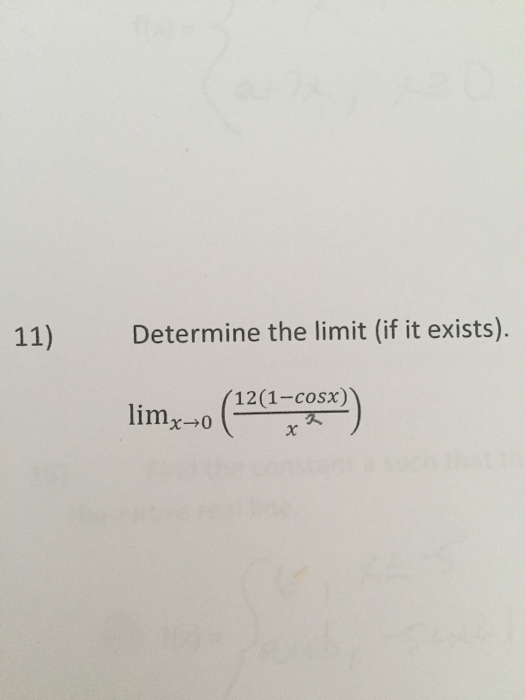 Solved Determine the limit (if it exists) lim x rightarrow 0 | Chegg.com