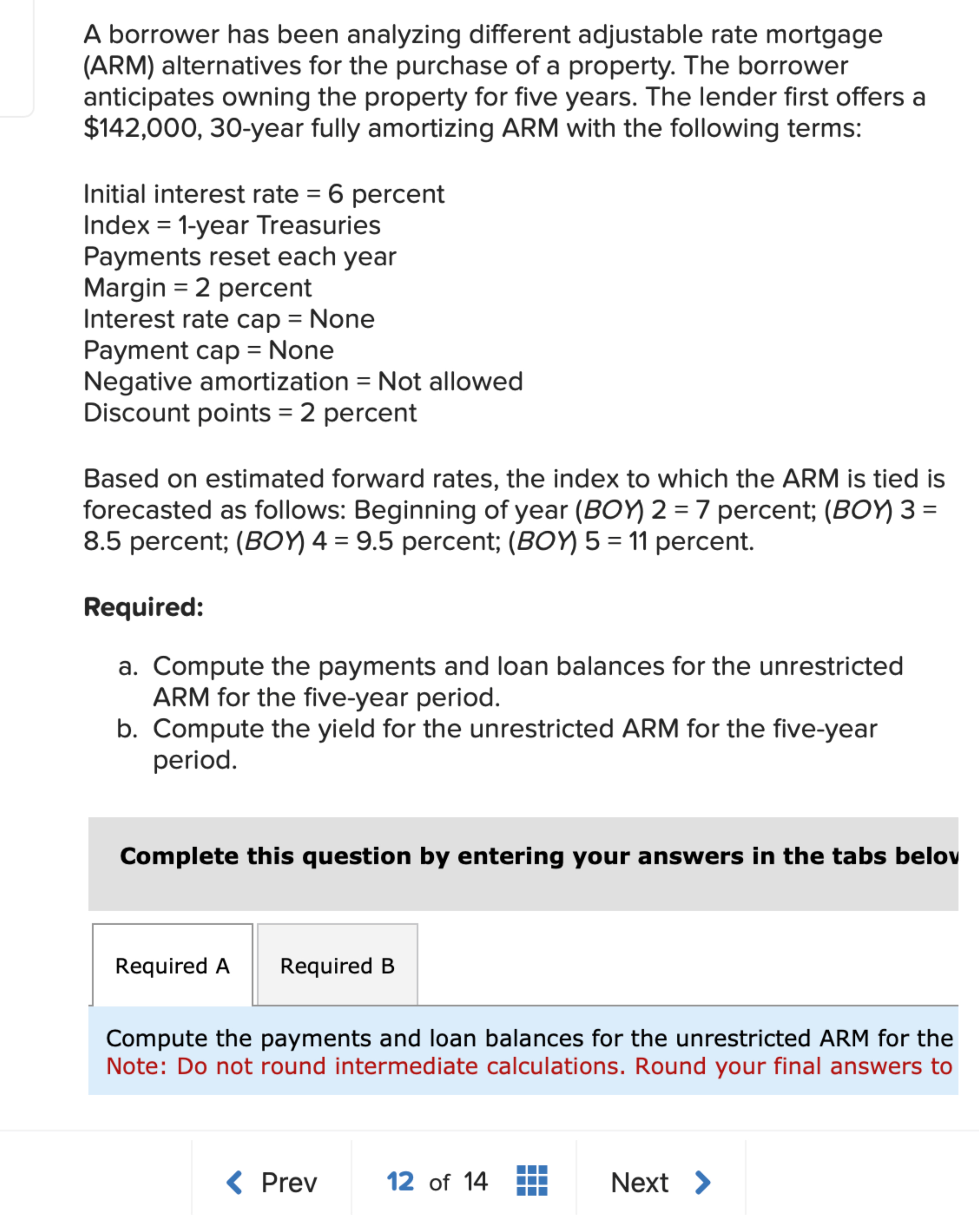 Solved A borrower has been analyzing different adjustable | Chegg.com