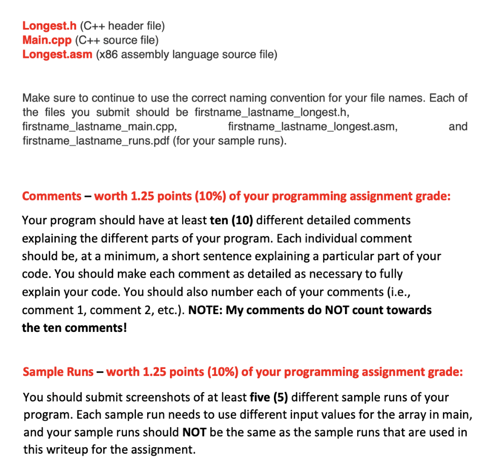 Solved Longest.h (C++ header file) Main.cpp (C++ source | Chegg.com Solved Longest.h (C++ header file) Main.cpp (C++ source | Chegg.com