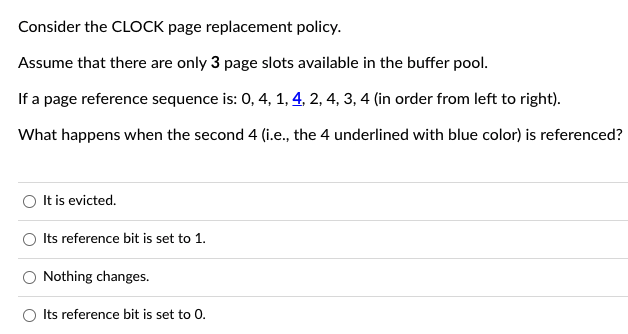 Solved Consider the CLOCK page replacement policy. Assume | Chegg.com