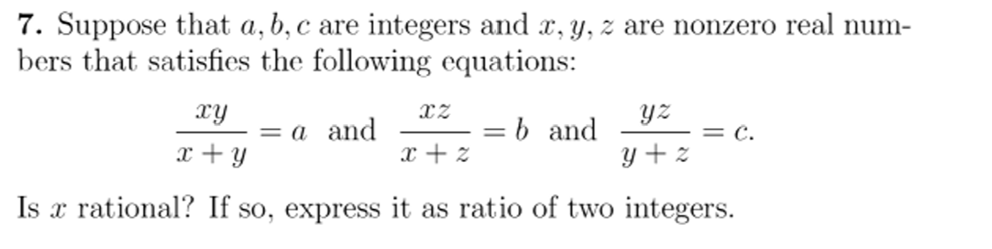 Solved 7. Suppose that a,b,c are integers and x,y,z are | Chegg.com
