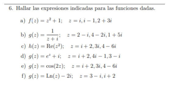 Solved 6. Hallar las expresiones indicadas para las | Chegg.com