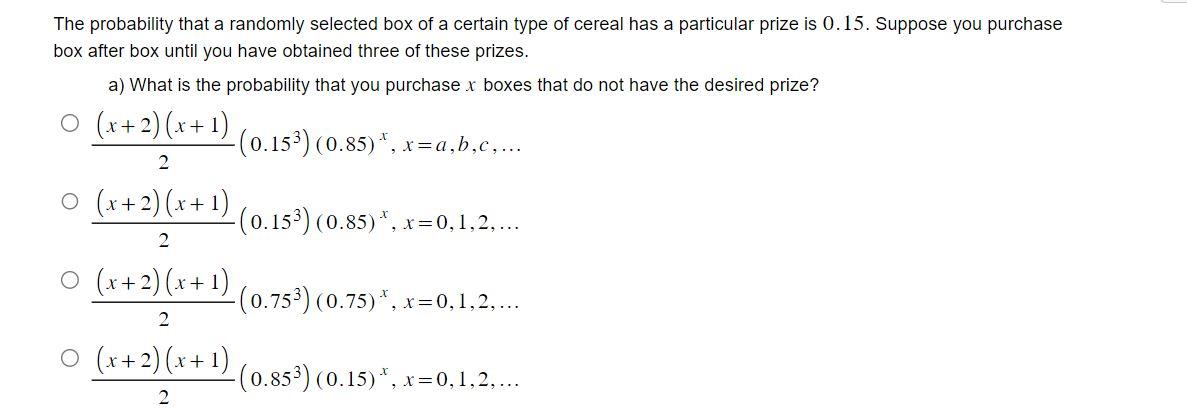 Solved The probability that a randomly selected box of a | Chegg.com