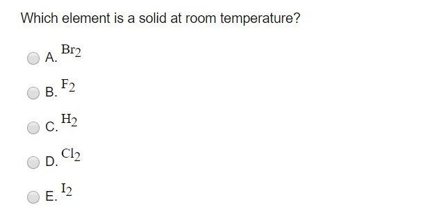 Solved Which element is a solid at room temperature? | Chegg.com