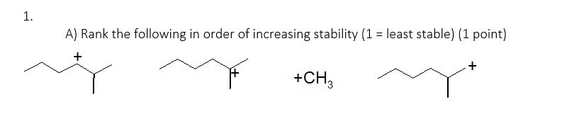 Solved Rank the following in order of increasing stability | Chegg.com