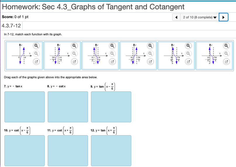 Solved Homework: Sec 4.3_Graphs of Tangent and Cotangent | Chegg.com