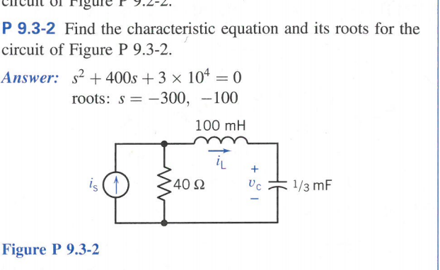 Solved P 9.3-2 Find the characteristic equation and its | Chegg.com