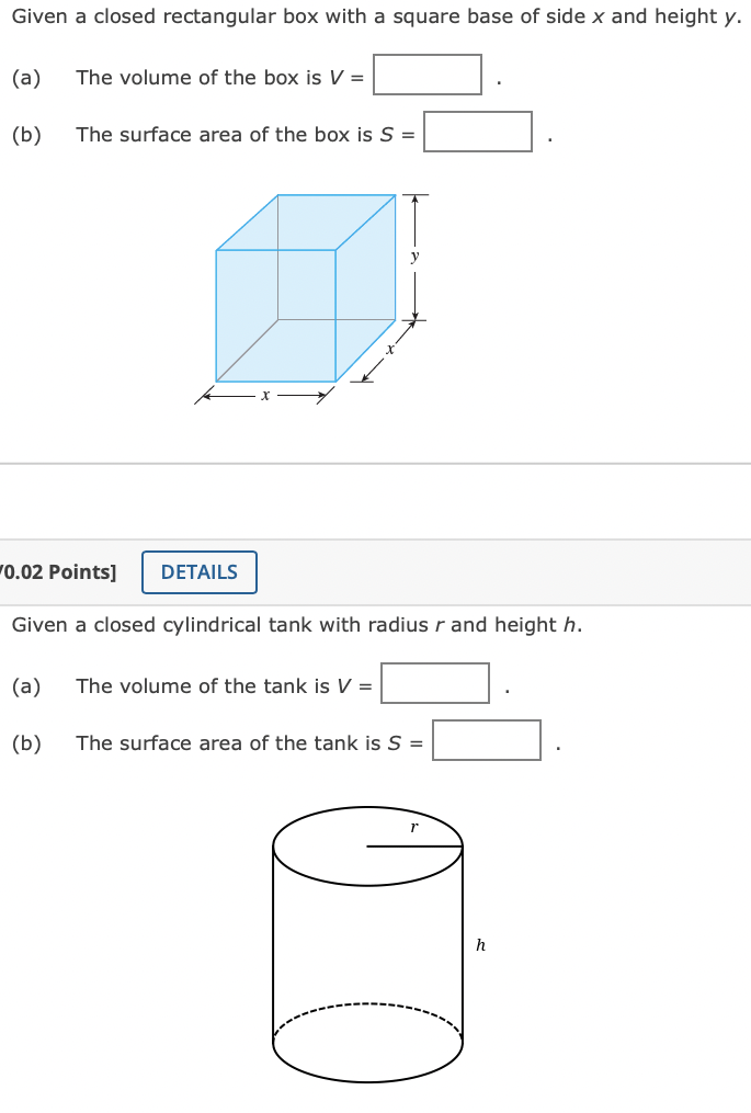 Solved Given a rectangle with length x and width y. (a) The | Chegg.com