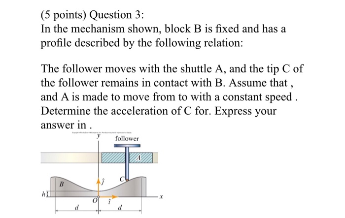 Solved (5 points) Question 3: In the mechanism shown, block | Chegg.com