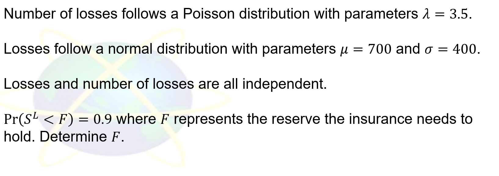 Solved Number of losses follows a Poisson distribution with | Chegg.com