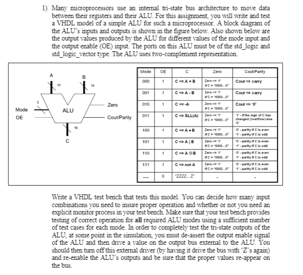 1) Many microprocessors use an internal tri-state bus | Chegg.com