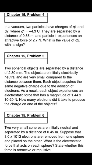 Solved In a vacuum, two particles have charges of q1 and q2, | Chegg.com