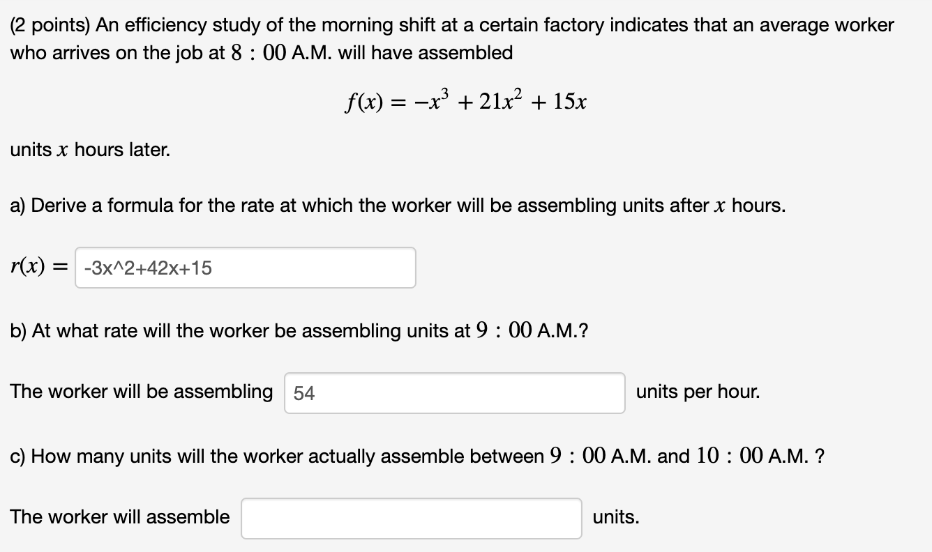 Solved (2 points) An efficiency study of the morning shift | Chegg.com Solved (2 points) An efficiency study of the morning shift | Chegg.com