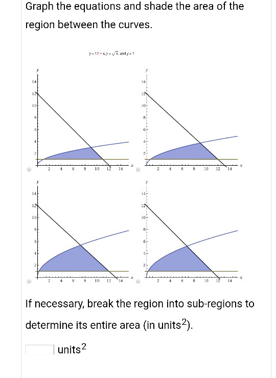 Solved Graph the equations and shade the area of the region | Chegg.com
