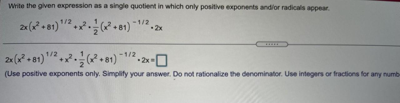 Solved Write the given expression as a single quotient in | Chegg.com