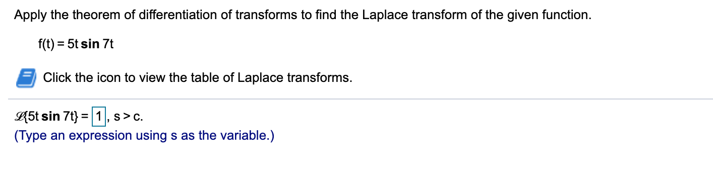 Solved Apply The Theorem Of Differentiation Of Transforms To