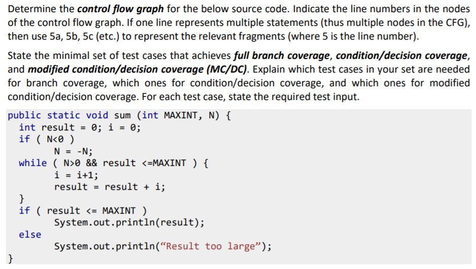 Determine the control flow graph for the below source | Chegg.com