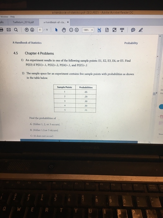 Solved An experiment results in one of the following sample | Chegg.com