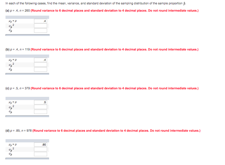 Solved In each of the following cases, find the mean, | Chegg.com