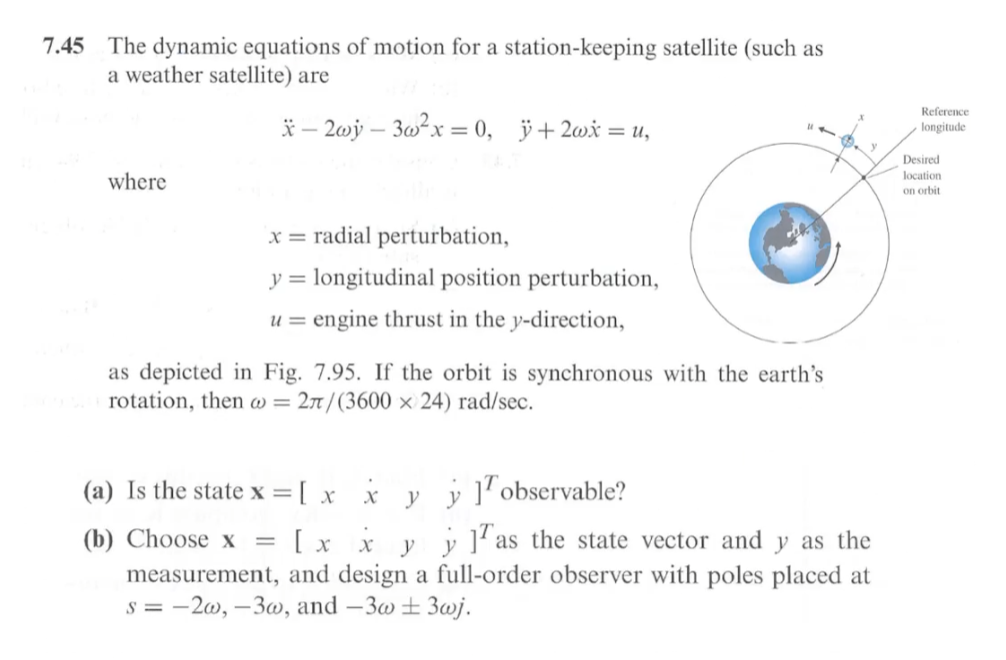 Solved 7.45 ﻿The dynamic equations of motion for a | Chegg.com