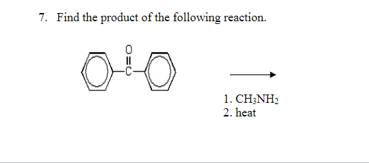 Solved 7. Find the product of the following reaction. 1. | Chegg.com