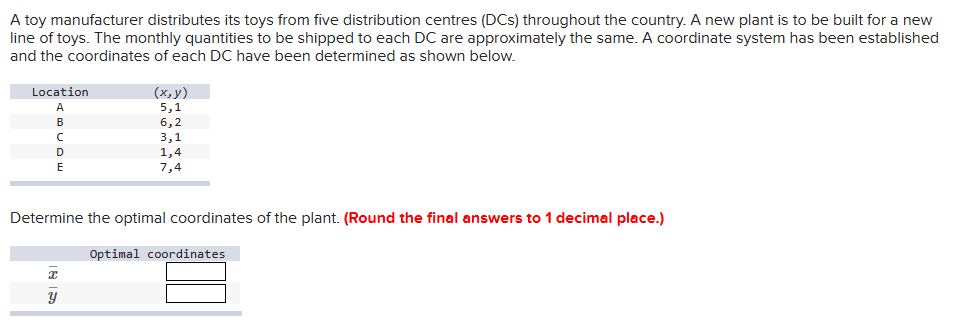 Solved b. Using part a results, determine which location | Chegg.com