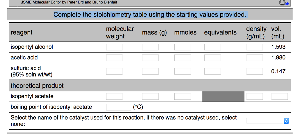 Solved JSME Molecular Editor by Peter Ertl and Bruno | Chegg.com